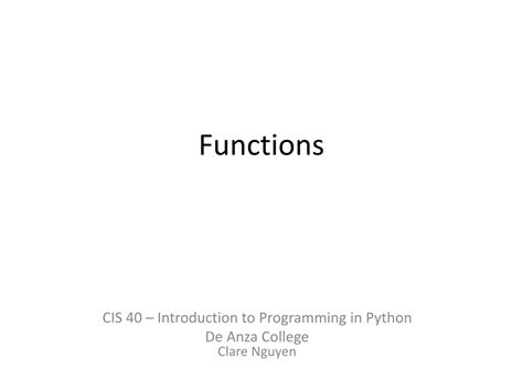 Ppt Python Functions Introduction And Built In Functions Powerpoint Presentation Id8776600