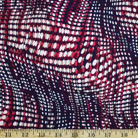 Pink Trailing Dots On Navy Ity Knit