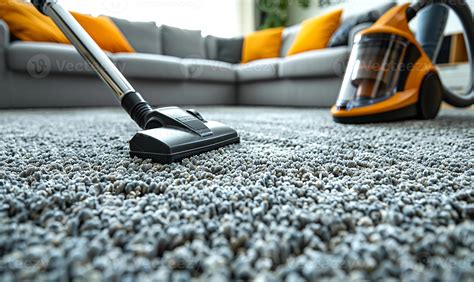 Ai Generated Close Up Of Someone Vacuuming The Carpet Showcasing The