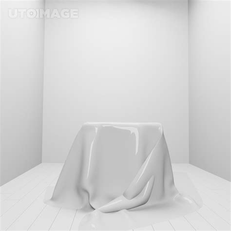 Minimal White Fabric And Exhibition Background Front View