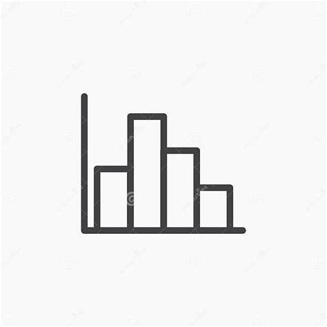 Chart Histogramline In Thin Line Black Color Flat Simple Vector Symbols Illustration Stock