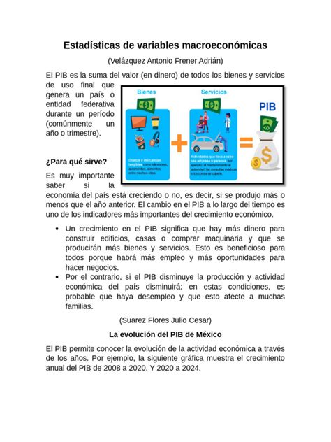 Estadísticas De Variables Macroeconómicas Pdf Producto Interno Bruto Macroeconómica
