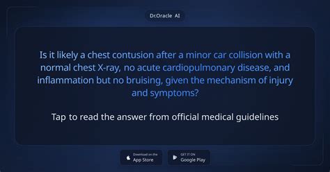 Is It Likely A Chest Contusion After A Minor Car Collision With A Normal Chest X Ray No Acute