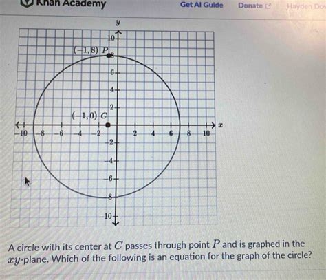 khan academy get al guide donate hayden do a circle with its center at