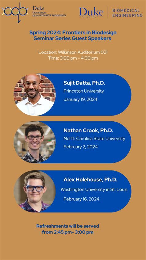 Distinguished Guest Speakers For Spring 2024 Seminar Series Duke