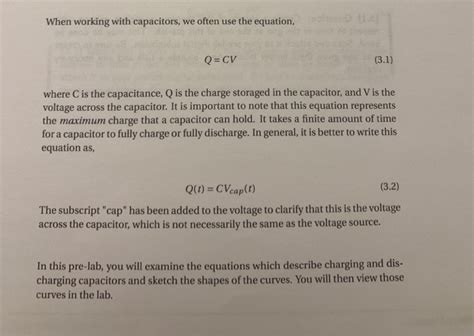 Solved When Working With Capacitors We Often Use The Chegg