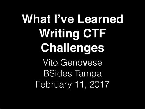 What Ive Learned Writing Ctf Challenges Speaker Deck
