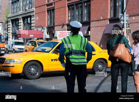 New York Police Department Nypd Directing Traffic In Manhattan New