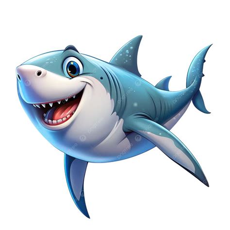Smiling Cartoon Shark Clipart Illustration Shark Clipart Cartoon