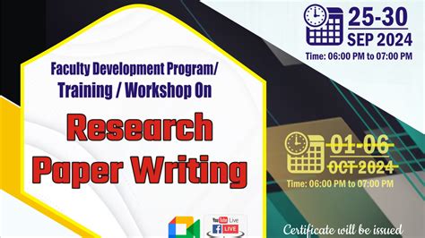 fdp training program on “research paper writing” linkedin