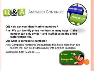 Identifying Prime Numbers PPT