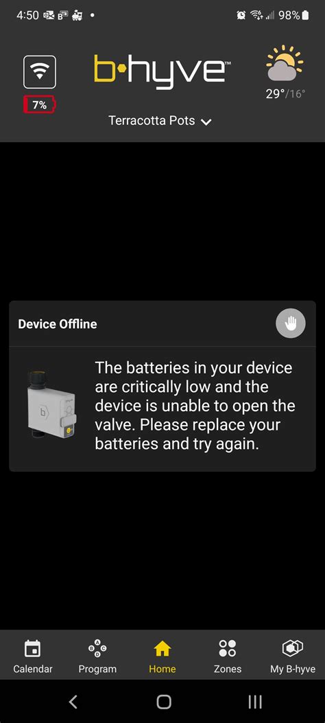 Orbit B Hyve Battery Critically Low Issue Rirrigation