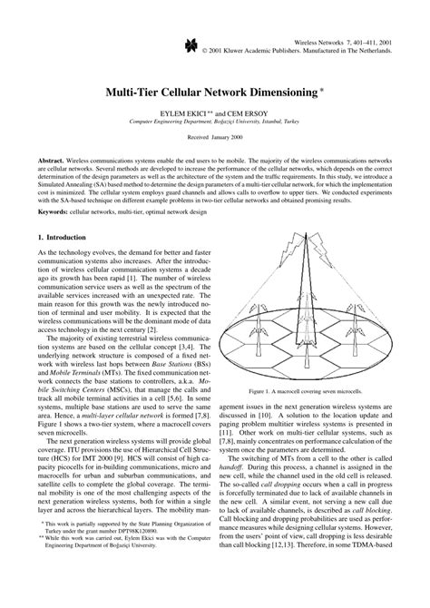 Pdf Multi Tier Cellular Network Dimensioning