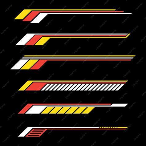 Premium Vector Race Three Colour Decals Set