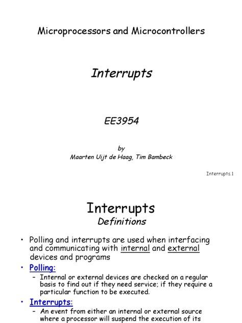 Ee3954 Fall13 08 Interrupts Pdf Microcontroller Inputoutput