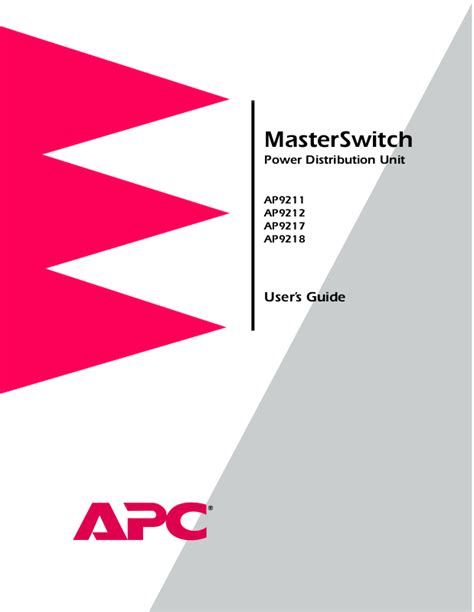 Apc Ap9212 Ap9211 Ap9217 Ap9218 User Manual