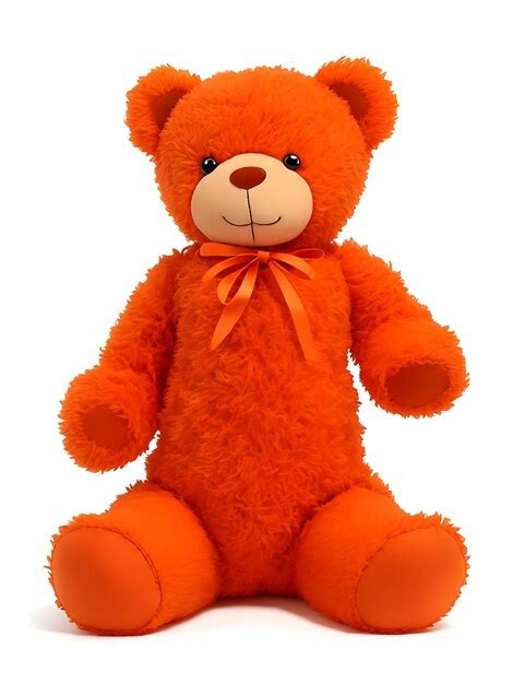 Cute Full Body Orange Teddy Bear Premium Ai Generated Image
