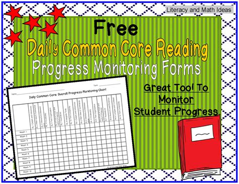 Free Common Core Reading Progress Monitoring Chart Teaching Ela Teaching Reading Reading