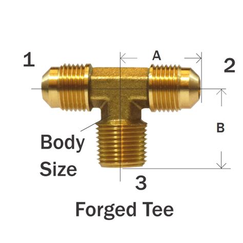 Brass T Fitting Sae Male Branch Tee Adapter