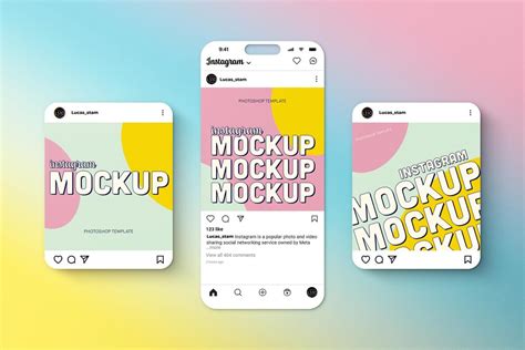 소셜 미디어 인스타그램 포스트 및 스토리를 위한 Psd 크리에이티브 모바일 폰 스크린 Ui 모크업 프리미엄 Psd 파일