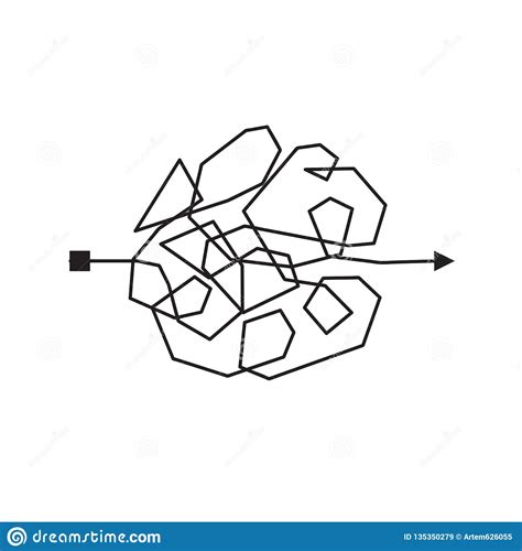 Confused Complicated Way As Chaos Or Problem Concept Illustration Stock Vector Illustration Of