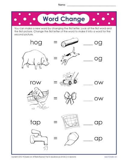 Letter Substitution Worksheet Phonics Worksheets
