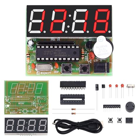 Mioyoow 4 Digit Digital Clock Kits With Pcb Diy Alarm Desertcart Japan