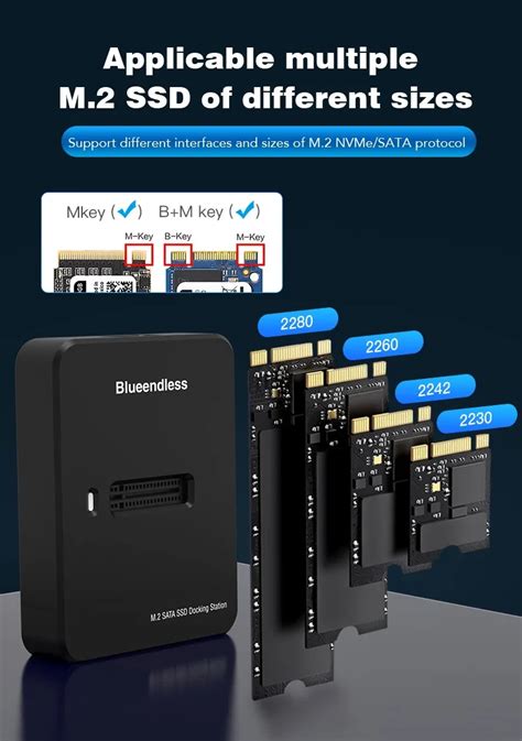 Blueendless Dual Protocol Dock Gbps USB C SSD Enclosure