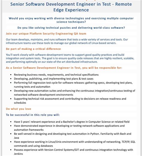 Softwareengineer Sdetjobs Softwaredevelopment Testing Sdet