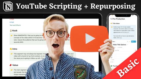 Basic Youtube Script Template Includes Repurposing Segment