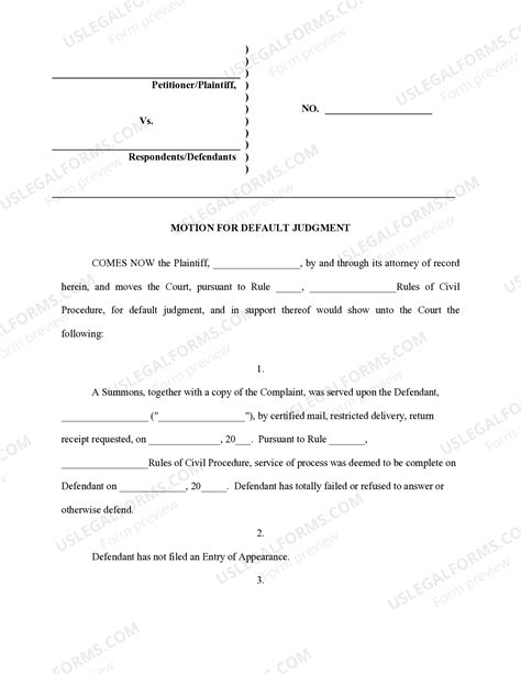 Application For Entry Of Default Affidavit Motion Entry Of Default Affidavit Form For