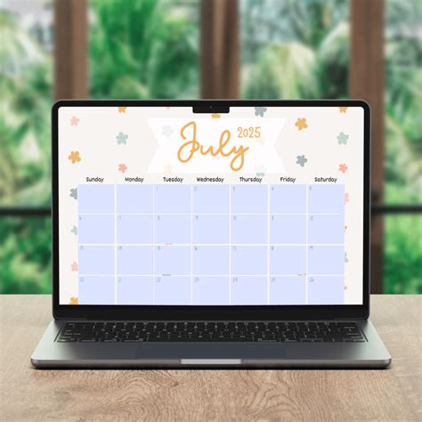 Editable July 2025 Calendar July Monthly Planner Printable Homeschool