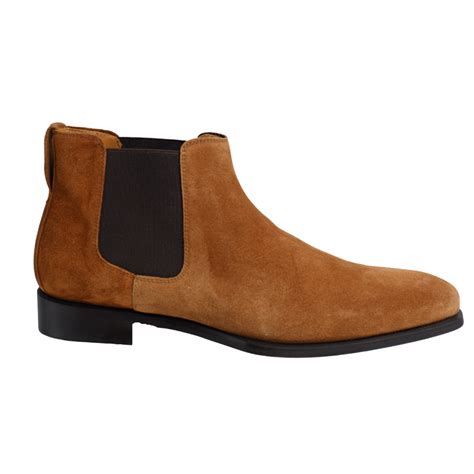 Handmade Italian Suede Chelsea Boot In Brown Men Aliverti 940
