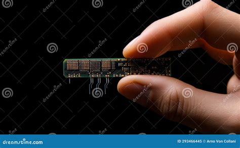 fingers grasping cutting edge microchip a glimpse into tomorrow s