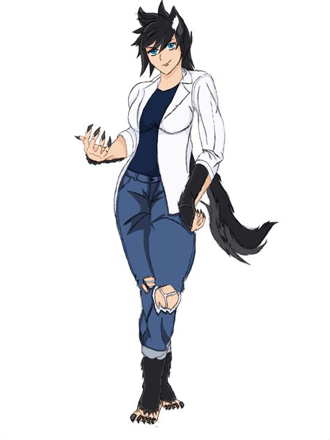 Blue Female Werewolf Another Fanart At My Friend Werewolf And Yes