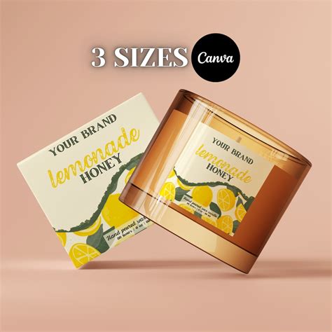 Modern Custom Scented Candle Label Template Personalized Aesthetic Soy Candles Labels Canva