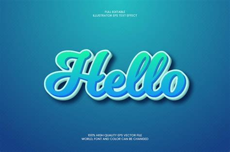 Premium Vector Hello Text Effect