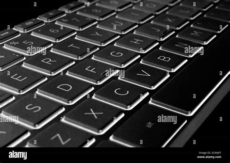 Closeup Of A Modern Laptop Computer Keyboard Laptop Keyboard Detail Of The New And Ergonomic
