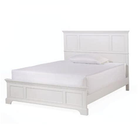 Stesha Solid Wood Low Profile Standard Bed White King Panel Bed