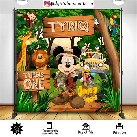 Mickey Safari 8x8 Custom Backdrop Digital File Only Digital Moments Rio