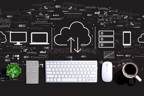 Cloud Computing With A Computer Keyboard Stock Illustration