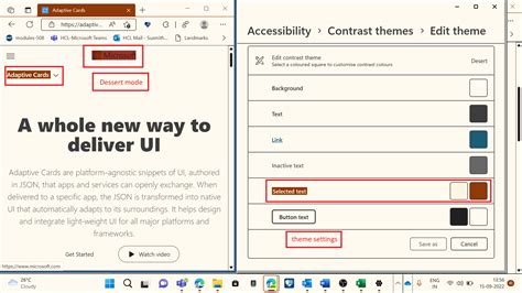 Adaptive Cards Microsoft Link Is Not Adopting The Aquatic Theme Of High Contrast Issue