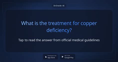 What Is The Treatment For Copper Deficiency