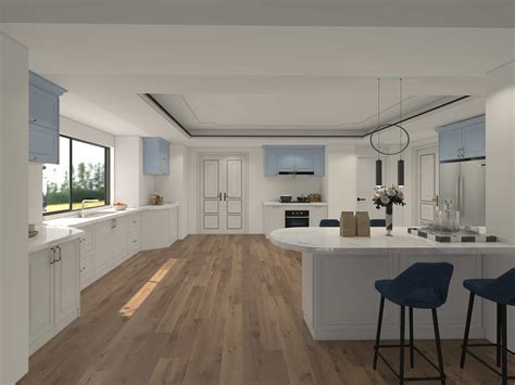 Орчин үеийн цэнхэр цагаан сэгсрэгч гал тогооны шүүгээ ТХГН ийн гал тогоо