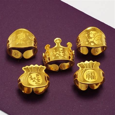 순금 왕관and아기천사and어린왕자and복주머니 돌반지 백일반지 1 875g 3 75g 골드니스