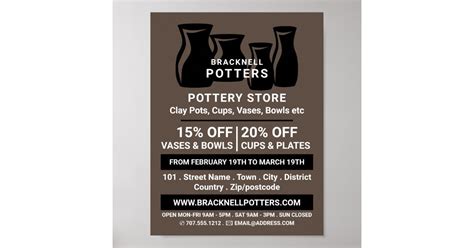 Vase Silhouettes Pottery Store Potters Advert Poster Zazzle