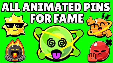 Pins For Fame New Animated Pins Brawl Stars Green Screen Youtube