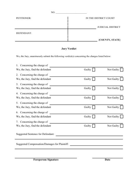 Jury Verdict Form Fill Out Sign Online And Download Pdf Templateroller