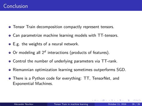 Tensor Train Decomposition In Machine Learning Pdf Technology