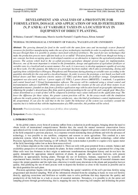 Pdf Development And Analysis Of A Prototype For Formulation Dosage And Application Of Solid